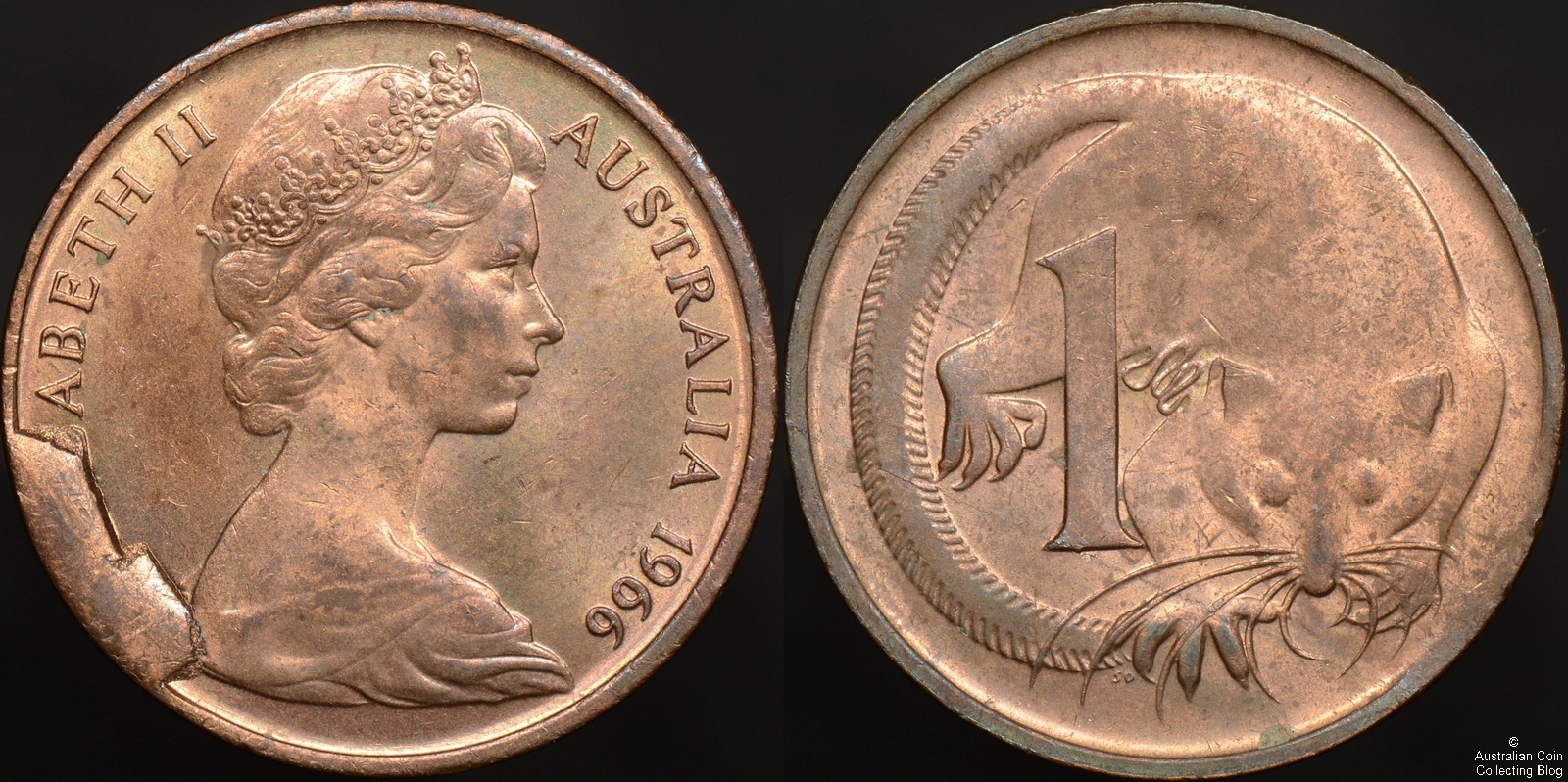 Australia 1966 1 Cent Cud Our Coin Catalog