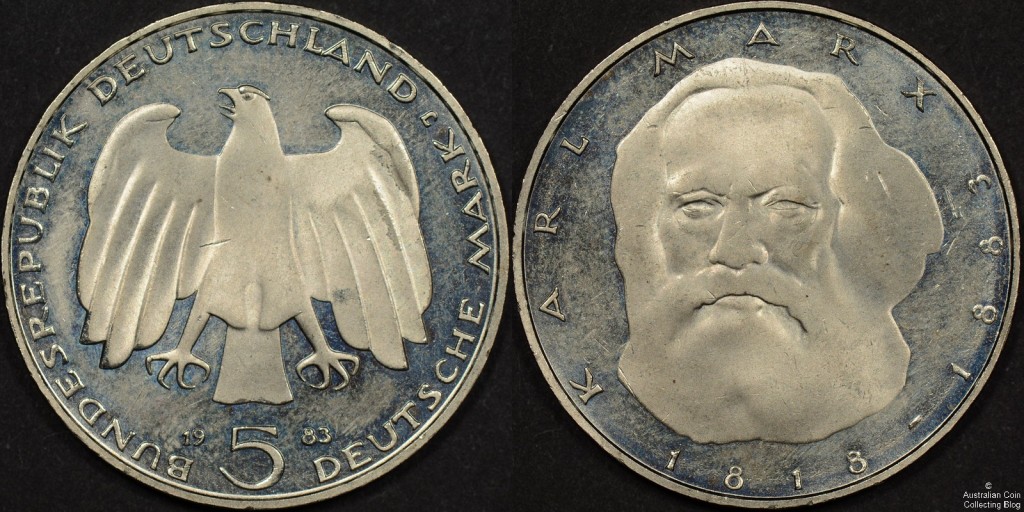 West Germany 1983 5 Marks Centenary of Death of Karl Marx – Our Coin ...