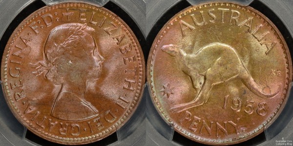 Australia 1958y Penny PCGS MS64RB – Our Coin Catalog